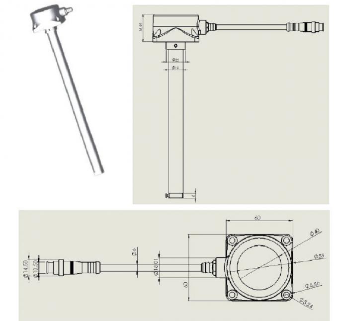 IP67 Diesel Fuel Tank Level Sensor , 4V Diesel Level Transmitter