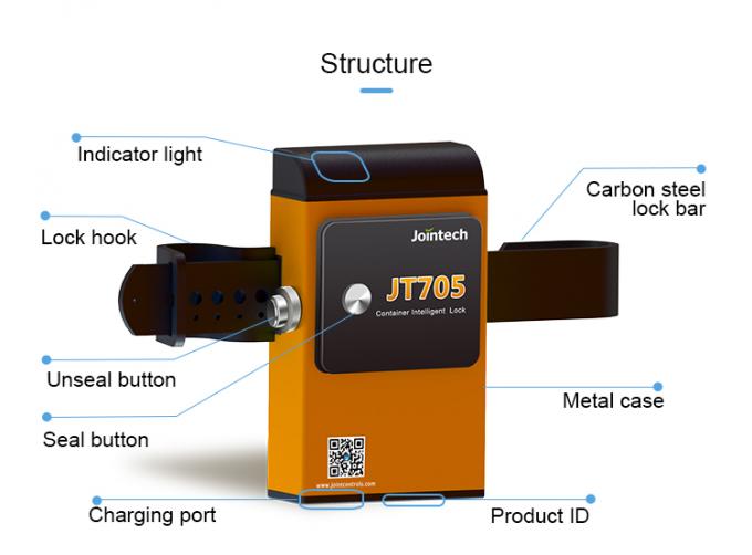 JT705A IP67 Container GPS Positioning Smart Lock Waterproof With Remote Control APP